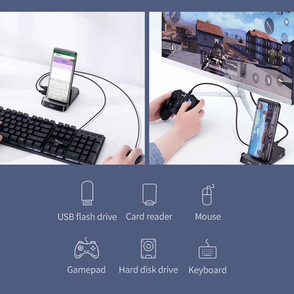 Baseus Mate USB Type-C Hub Docking Station Stand for Phone